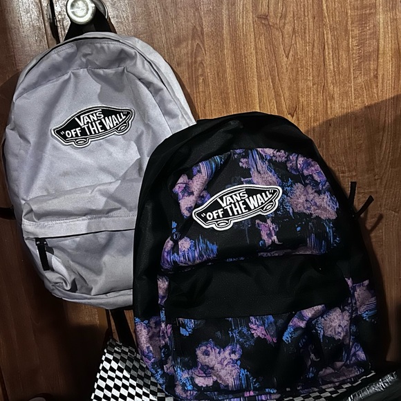 Vans | Other | Vans Gray And Black Backpacks With Purple Accents | Poshmark